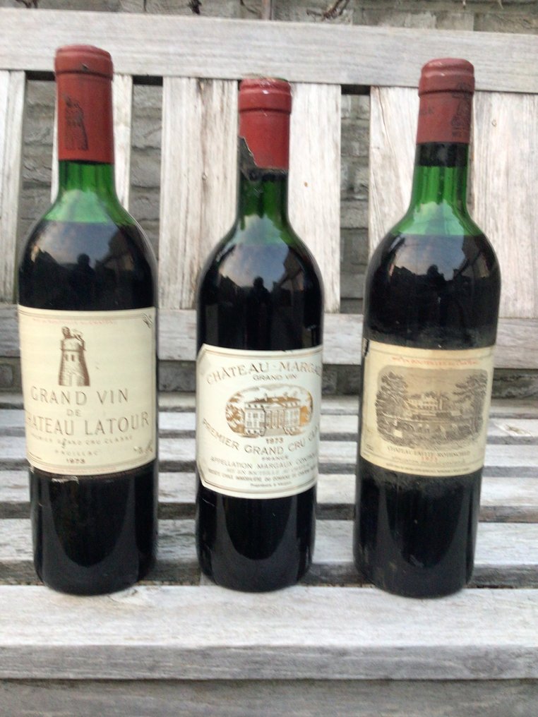 1973 Chateau Lafite Rothschild, 1973 Chateau Latour & 1973 Chateau Margaux - Margaux, Pauillac ...