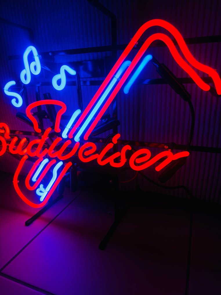 Budweiser Neon Light Sign Glass Metal Catawiki