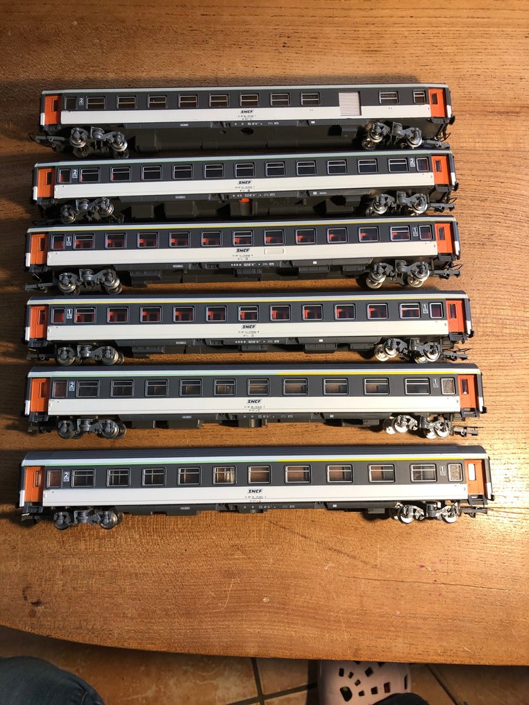 Jouef H0 - 5263/5266 - Wagon de passagers pour trains miniatures (6) - 6 voitures corail - SNCF ...
