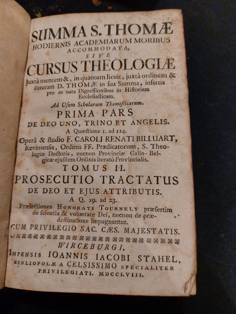 Carolus Renatus Billuart - Summa S. Thomae hodiernis Academiarum ...