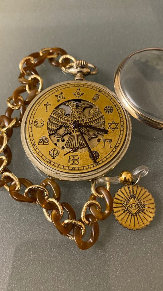 Omega Skeleton Masonic Antique pocket watch - NO RESERVE PRICE ...