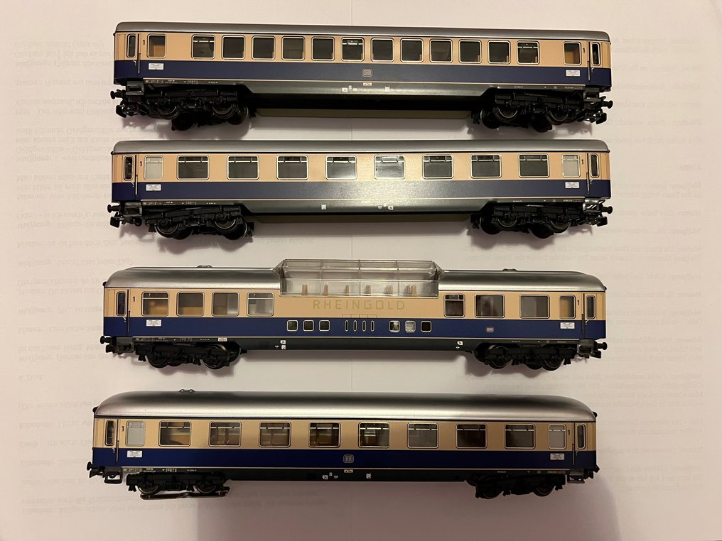 Märklin H0 - aus set 28503 - Modeltrein personenwagonset (4) - 4 Rheingold personenrijtuigen van ...