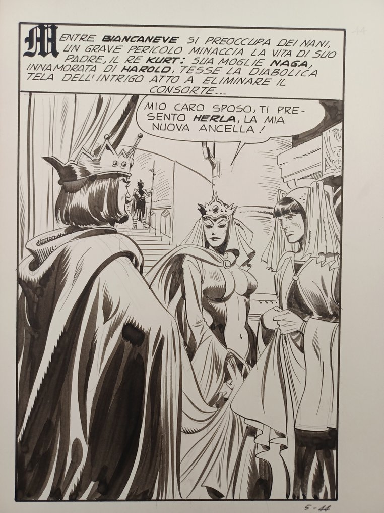 Frollo, Leone - 1 Original page - Biancaneve - n. 5 "Il cuore di Re Kurt" - 1973 - Catawiki