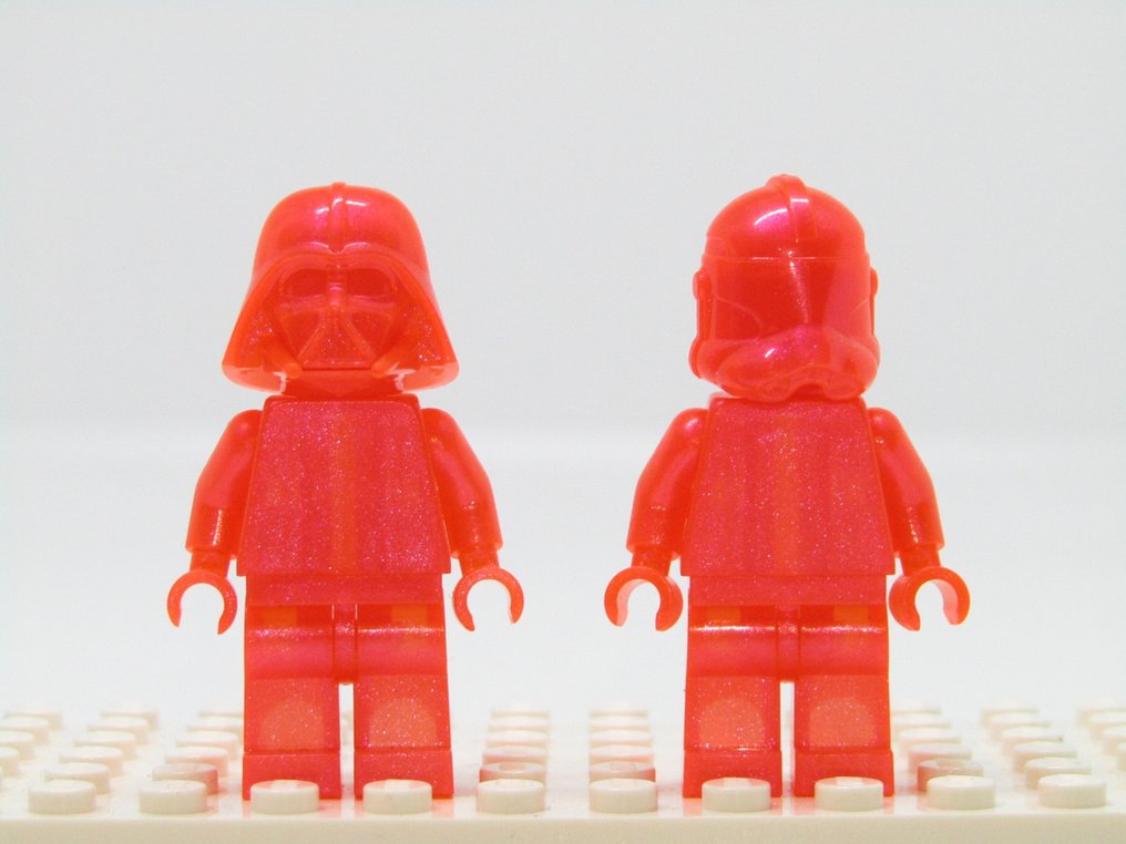 LEGO - Star Wars - prototype Darth Vader & clone trooper Satin neon orange monochrome minifigure ...