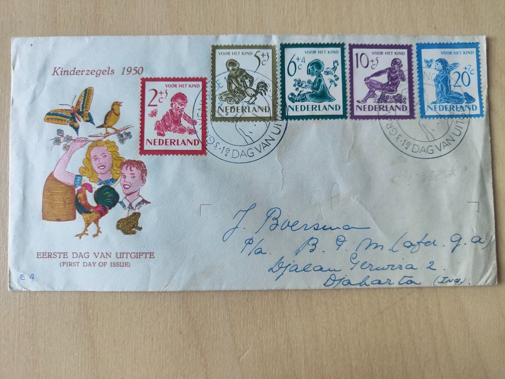 Netherlands 1950/1953 - Selection of 4 FDCs - NVPH E4, E7, E10 en E12 ...