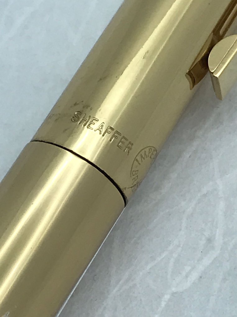 Sheaffer - Targa Imperial Brass 4242 met 14Kt Fine pen punt - Fountain pen - Catawiki