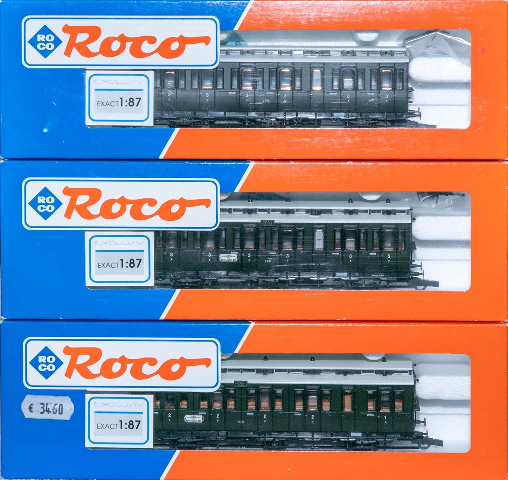 Roco H0 - 45410, 45411 - Modeltrein personenwagen (3) - tijdperk I ...