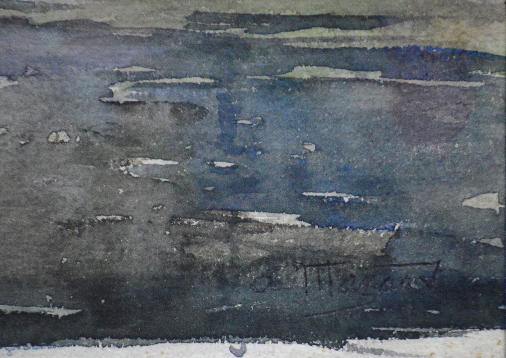 Alphonse Henri Mazard (1865-1939) - Deux personnages au bord d'une ...