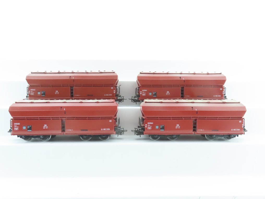 Märklin H0 - 4626 - Modeltrein goederenwagon (4) - 4x 4-assige onder/zelflosser type KKt 57 - DB ...
