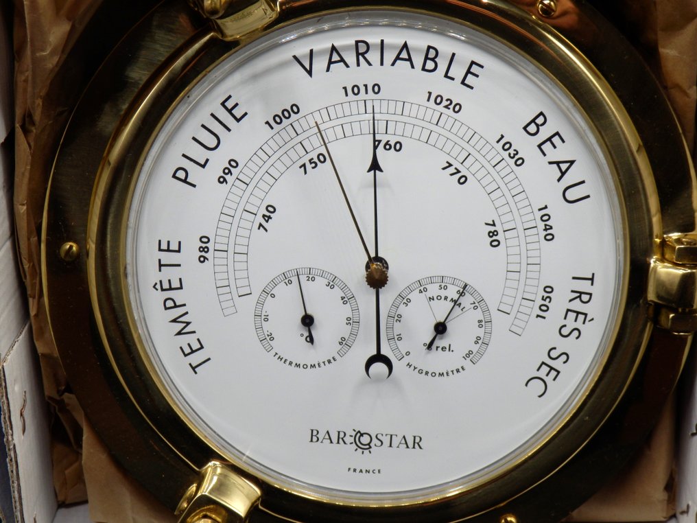 Barostar - Barometer - Brass, Wood - Catawiki