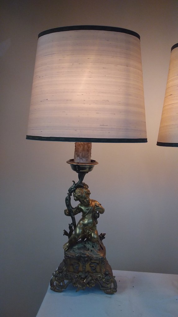 Figurine table lamp - Bronze - Catawiki