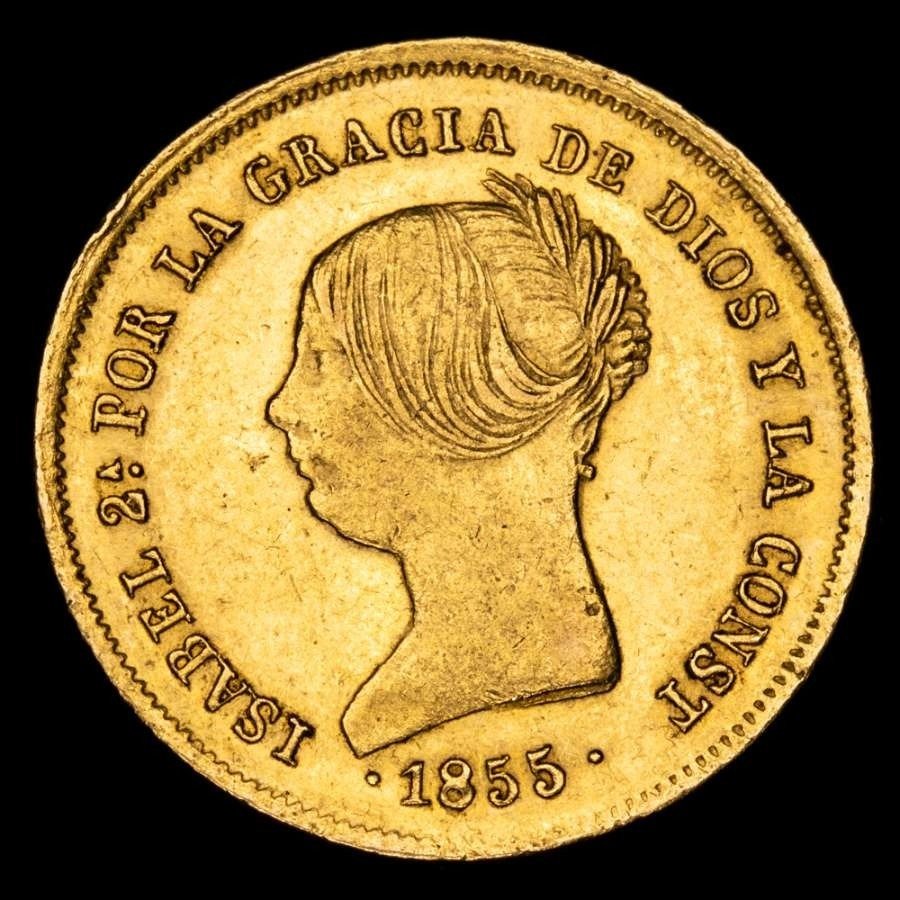 España. Isabel II (1833-1868). Lote de seis (6) monedas de oro de 100 Reales acuñadas en Madrid ...