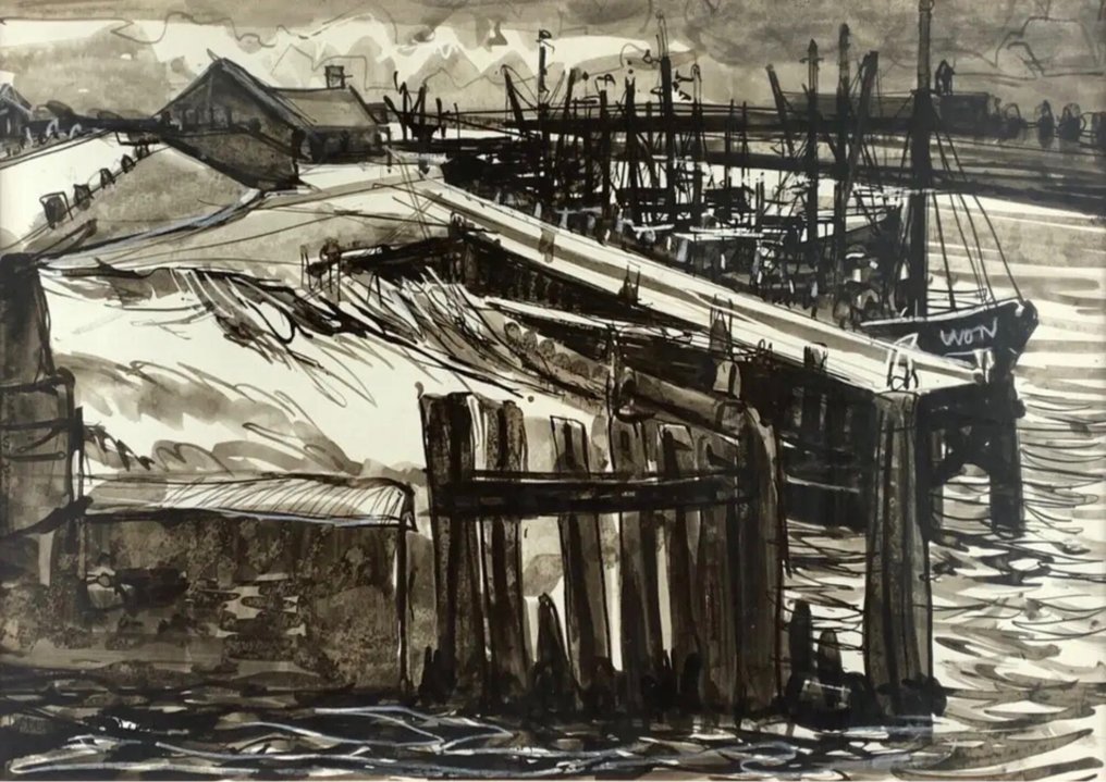 Jannes de Vries (1901-1986) - Haven van Makkum Friesland- De Ploeg ... Jannes de Vries (1901-1986) - Haven van Makkum Friesland- De Ploeg ...
