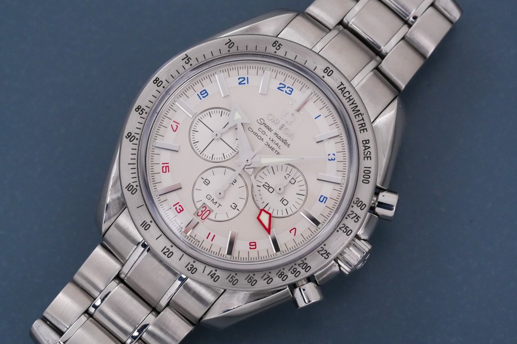 Omega - “NO RESERVE PRICE”Speedmaster Broad Arrow GMT Chronograph ...