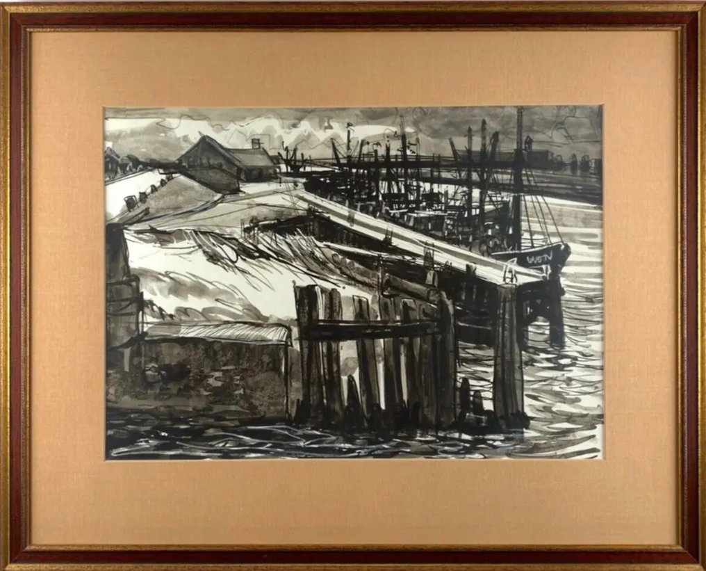Jannes de Vries (1901-1986) - Haven van Makkum Friesland- De Ploeg ... Jannes de Vries (1901-1986) - Haven van Makkum Friesland- De Ploeg ...