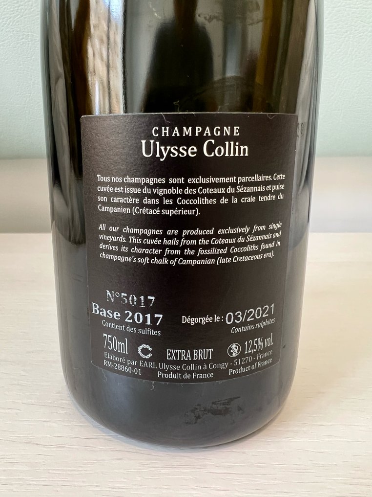 Ulysse Collin, Extra Brut Les Maillons (base 2017) - Champagne Blanc de ...