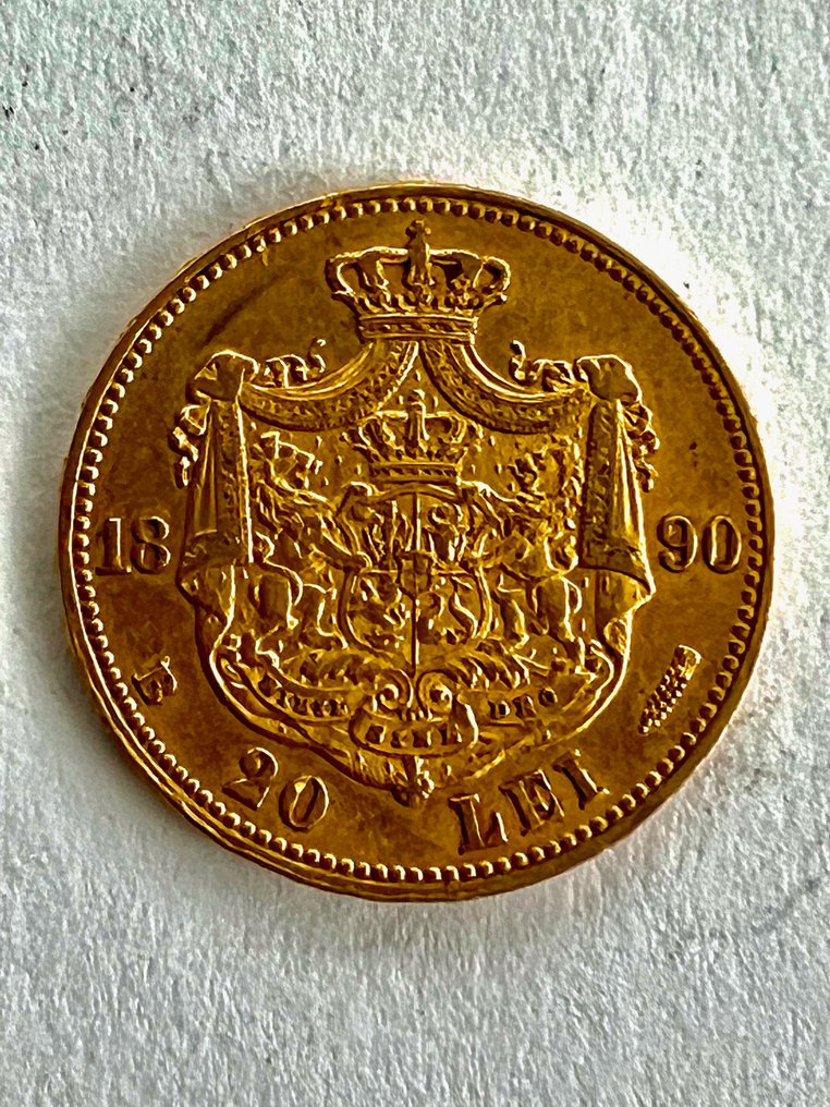 Romania. Carol I (1881-1914). 20 Lei 1890 B - Catawiki