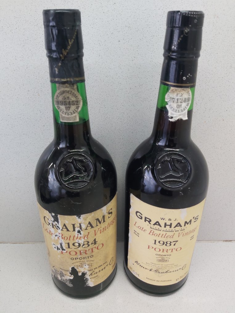 Graham's Late Bottled Vintage Port; 1984 & 1987 - 2 Bottles - Catawiki