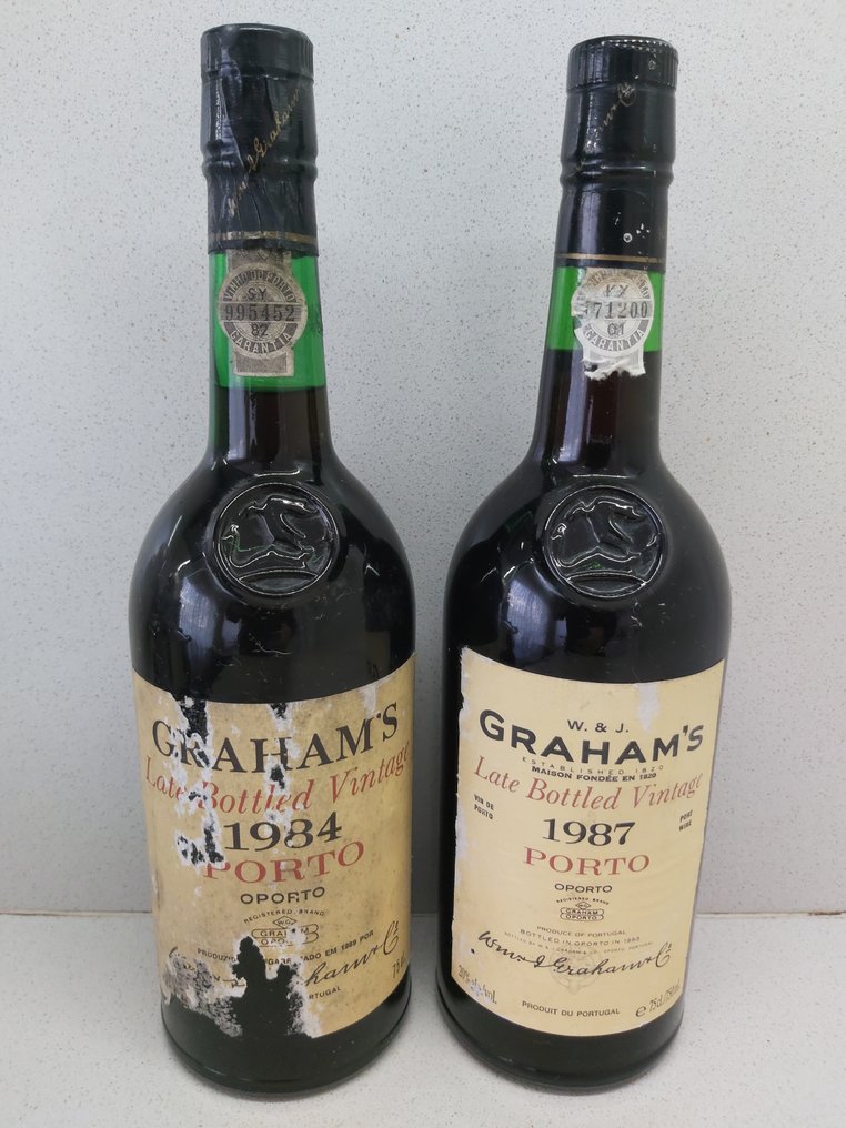 Graham's Late Bottled Vintage Port; 1984 & 1987 - 2 Bottles - Catawiki