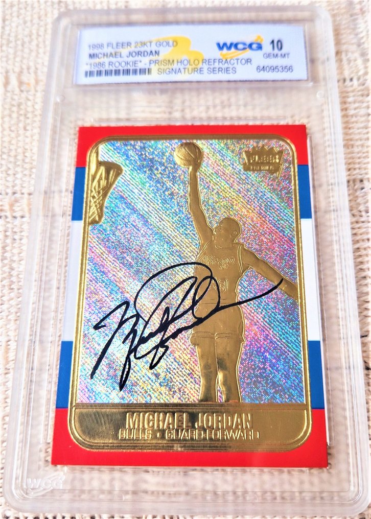 1998 - Fleer - 23KT Gold - Michael Jordan - 1986 Rookie Prism Holo Refractor - 1 Graded card ...