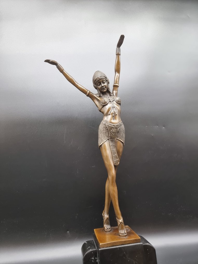 Statue Bronze Egyptian Dancer Cm Bronze Marble Catawiki