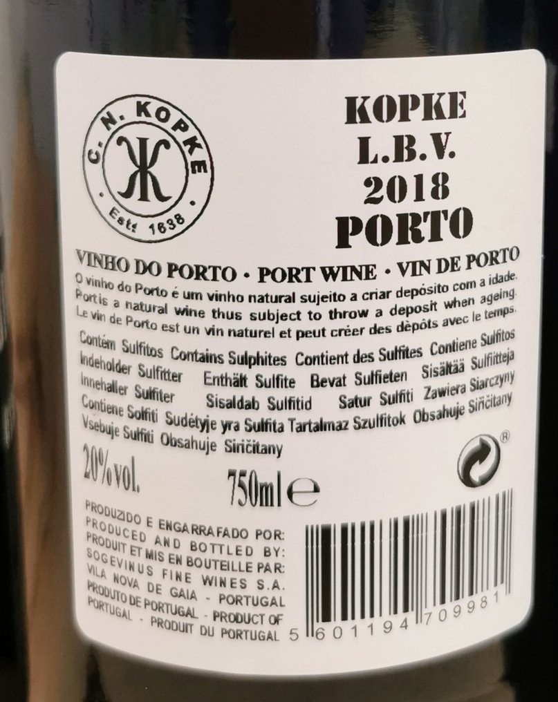 2018 Kopke - Oporto Late Bottled Vintage Port - 6 Bottles (0.75L) - Catawiki