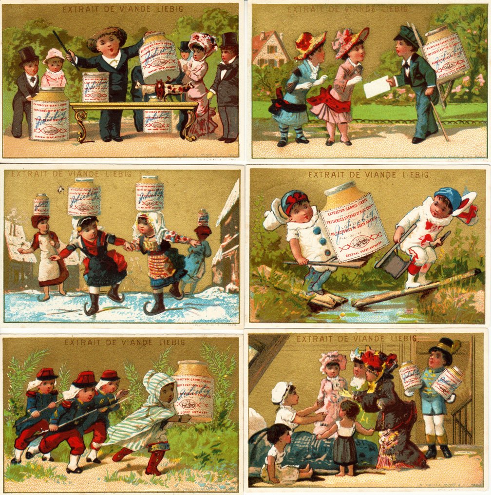 chromos liebig - Chromos liebig S77b, c, d, f and and S78 a - Catawiki