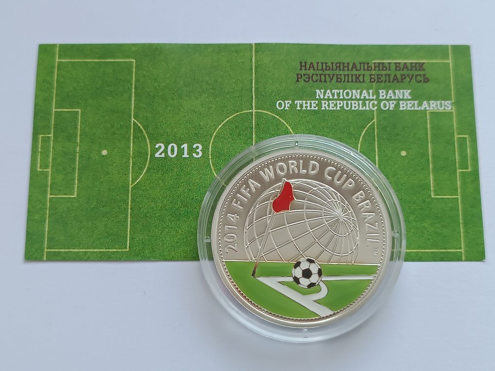Belarus. 10 Roubles 2014 FIFA World Cup Brazil, Proof (.925) - Catawiki