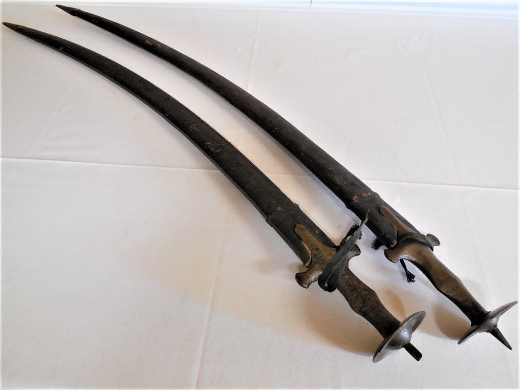 two talwar saber tulvars with scabbards (2) - Hand-forged - Catawiki