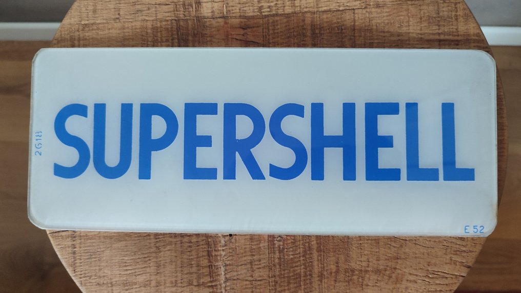 Petrol pump/tank - Verre de porte SUPERSHELL pour pompe à - Catawiki