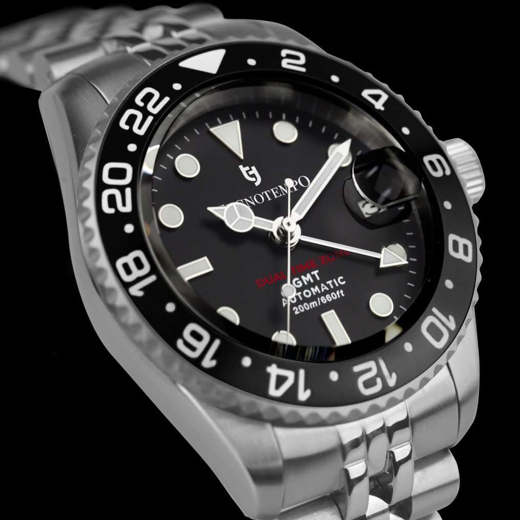 Tecnotempo® - "NO RESERVE PRICE" - Automatic GMT "Dual Time Zone" 20ATM ...