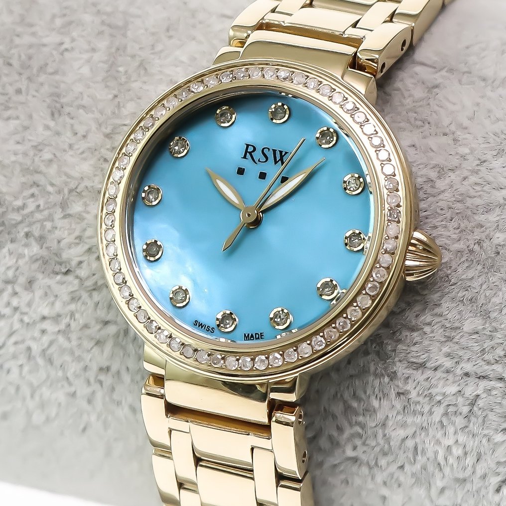 Rsw Swiss Diamond Watch No Reserve Price Rswl150 Gg Dd 9a Femme