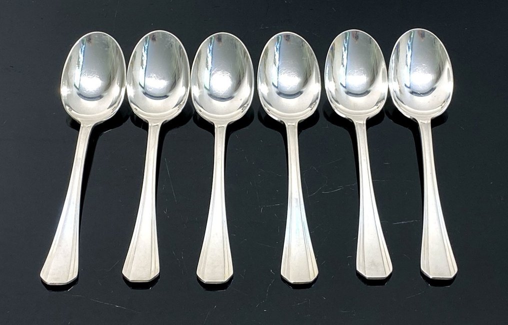 Christofle - Spoons (6) - Art Deco - Silver-plated - Catawiki