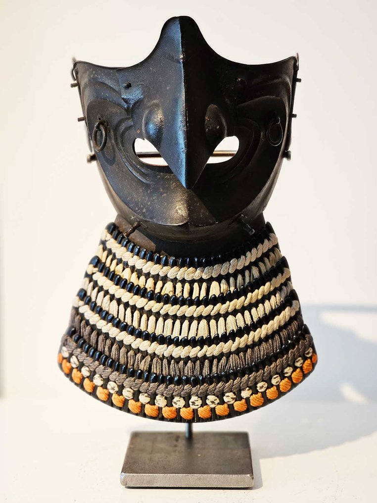 Mempo - Cast iron, Cotton, Lacquer - Myochin Hayashi Ototsugu - Fine ...