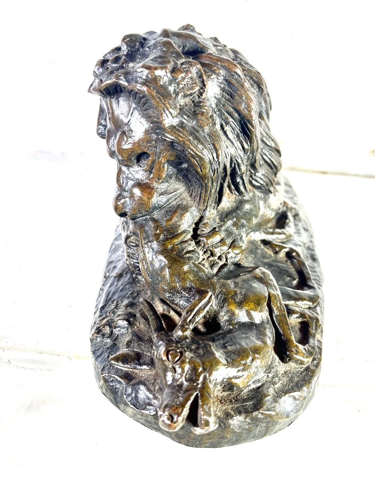 Antoine-Louis Barye (1795-1875) - Barye - Sculpture, Lion Devouring a ...