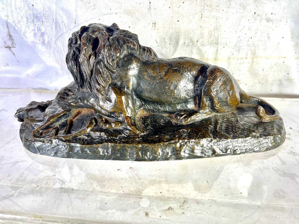Antoine-Louis Barye (1795-1875) - Barye - Sculpture, Lion Devouring a ...