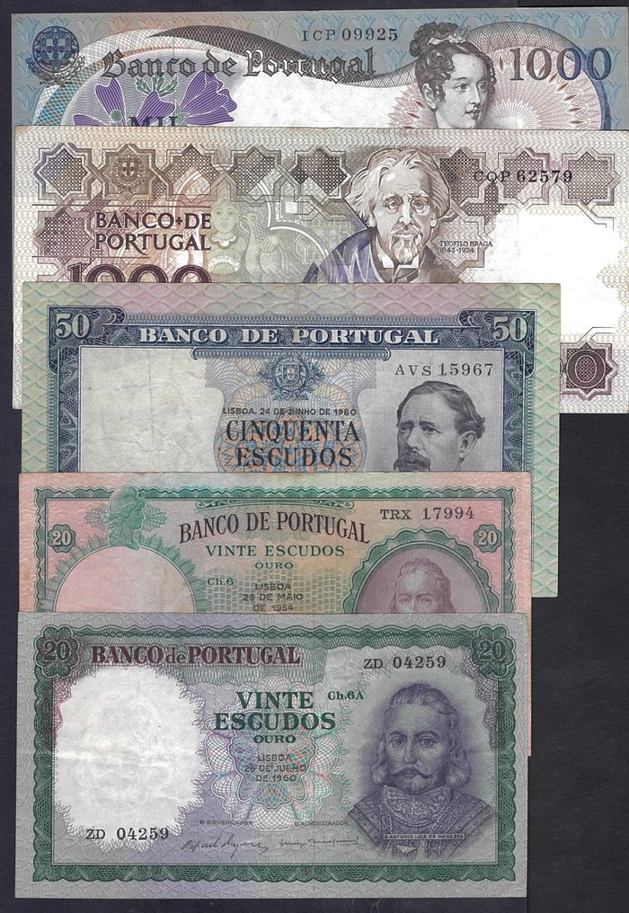 Portugal - 8 banknotes - Various dates - Catawiki