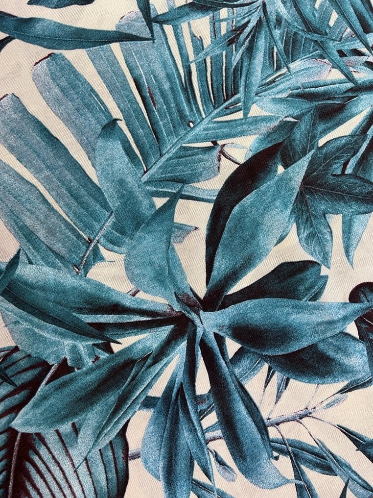 2 x 2.80 x 1.25 m. - tropical chic leaves design fabric - Textile ...