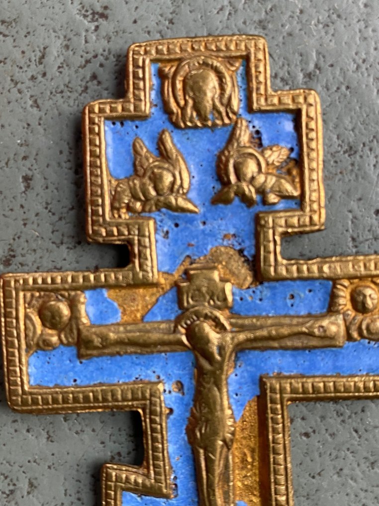 Ikone, Seltenes kleines Kreuz - Bronze - 19. Jahrhundert - Catawiki