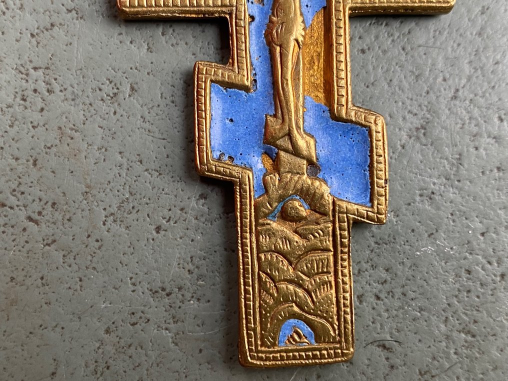 Ikone, Seltenes kleines Kreuz - Bronze - 19. Jahrhundert - Catawiki