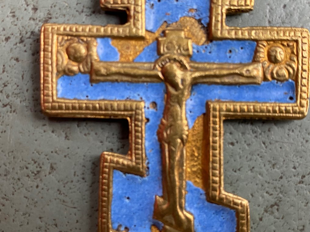 Ikone, Seltenes kleines Kreuz - Bronze - 19. Jahrhundert - Catawiki