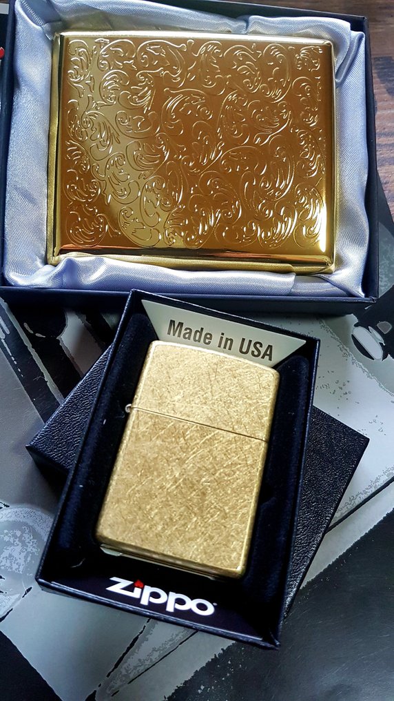 Zippo - Original Zippo Rarität Street Brass mit Zigaretten - Catawiki