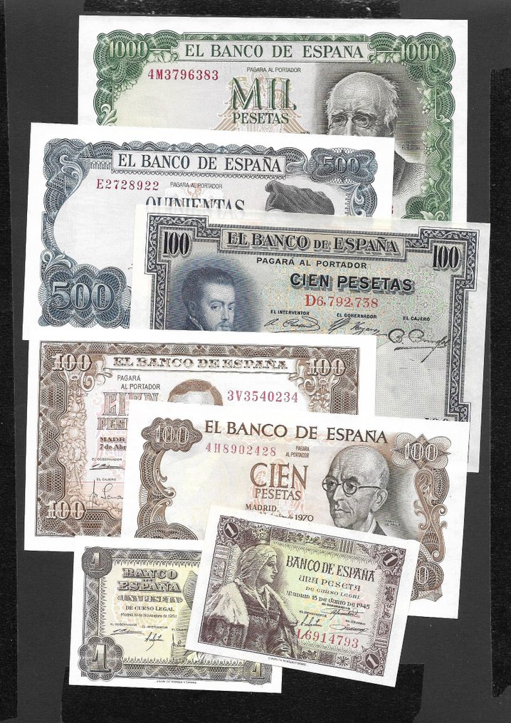 Spain. - 7 banknotes - various dates - Catawiki