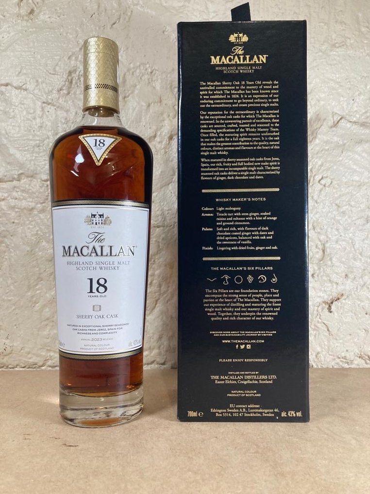 Macallan 18 Years Old Sherry Oak Cask 2023 Release Original