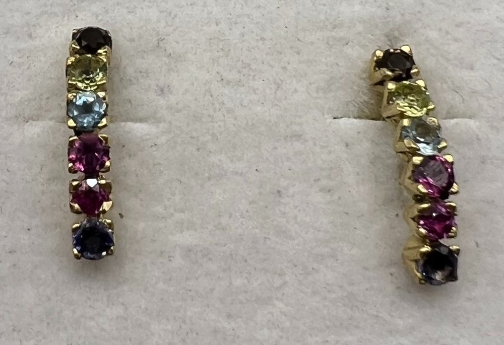 NO RESERVE PRICE - 18 karaat Goud - Oorbellen Saffier - Catawiki