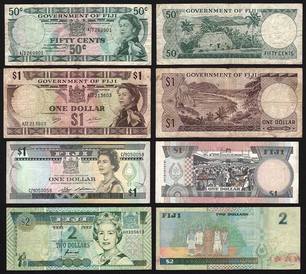 Fiji. - 8 Banknotes - various dates - Catawiki
