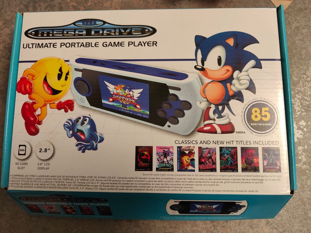 Sega Megadrive portable console and 85 sega games included - Set van ...