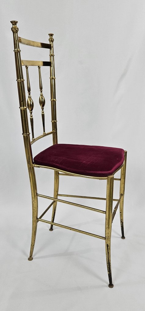 Chair - Brass, Velvet, Chavari chair - Catawiki