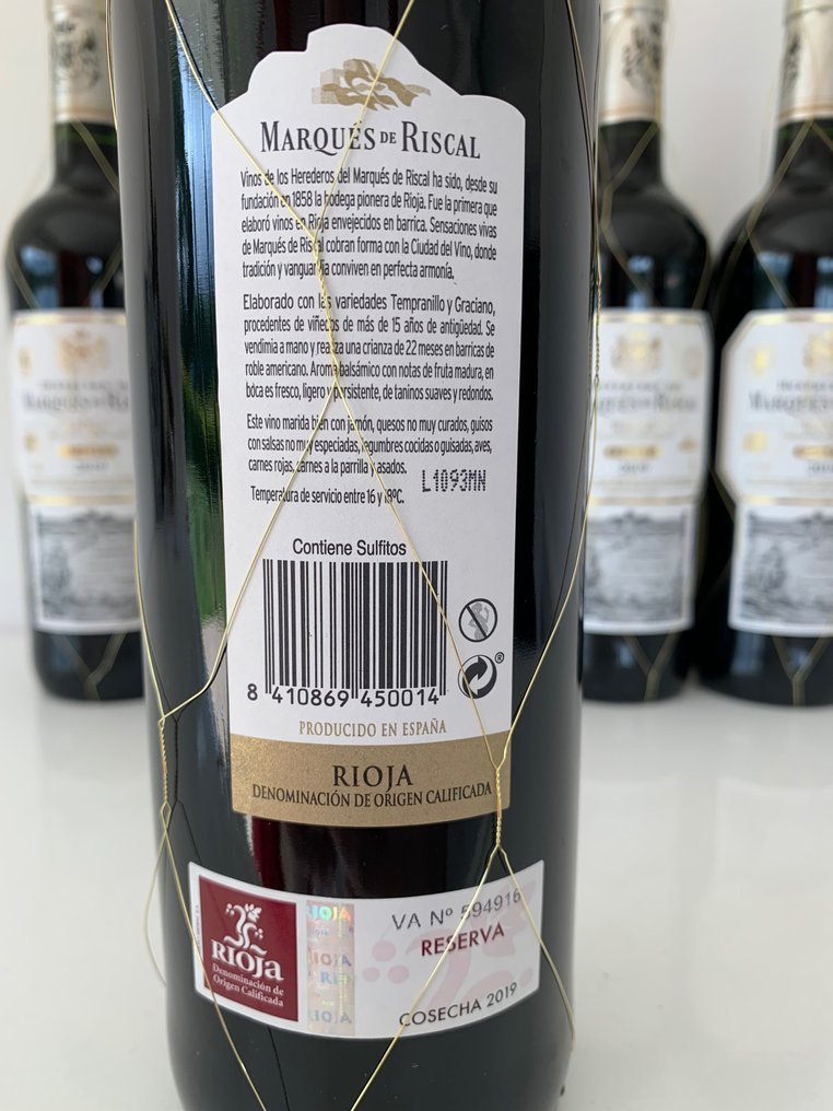 2019 Marqués de Riscal - Rioja Reserva - 6 Bottles (0.75L) - Catawiki