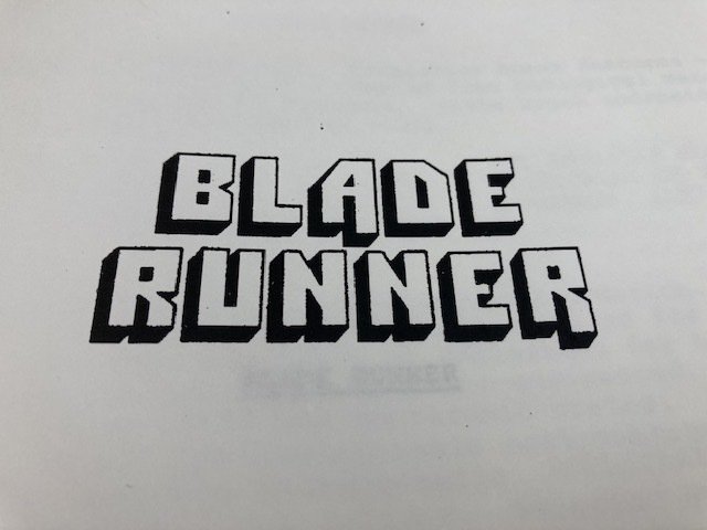 Blade Runner - Harrison Ford, Rutger Hauer - Warner Bros., script Draft ...